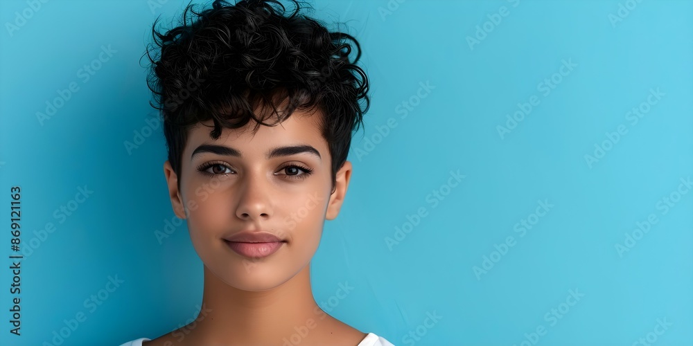 Nonbinary Hispanic transgender model with authentic identity posing ...