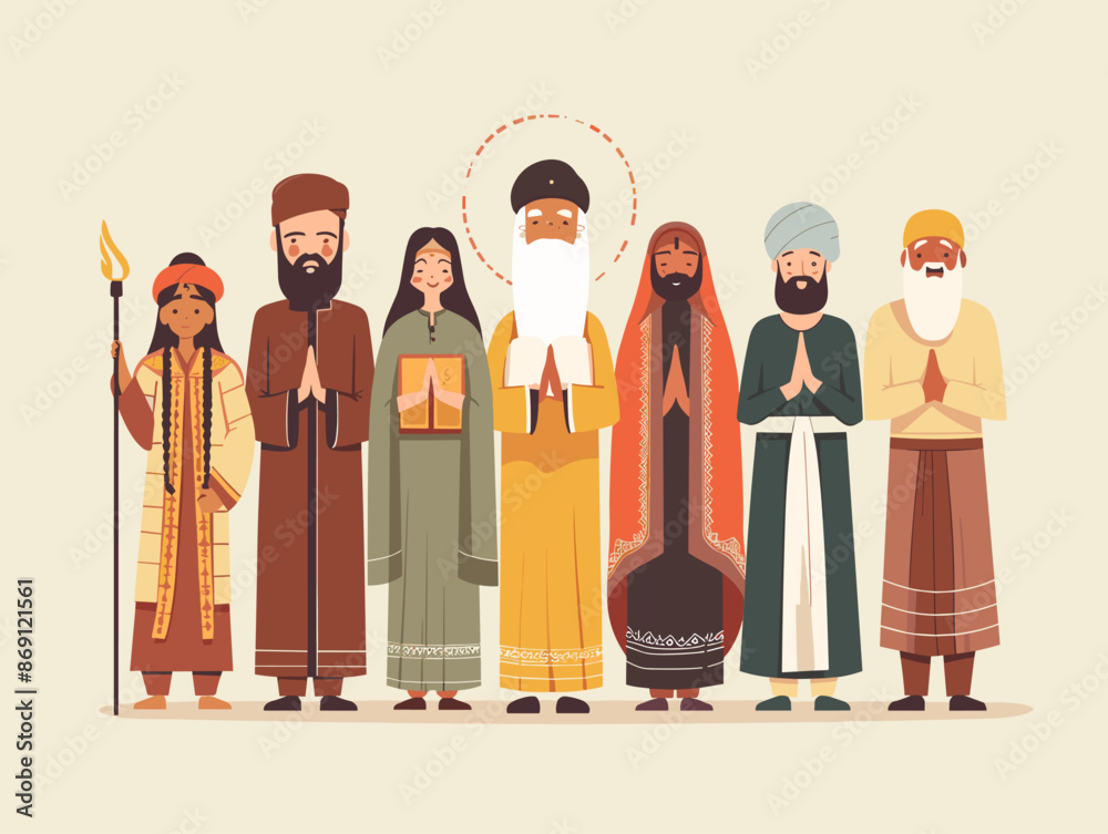 Interfaith Harmony: Unity and Respect in Diversity, Depicted in a ...