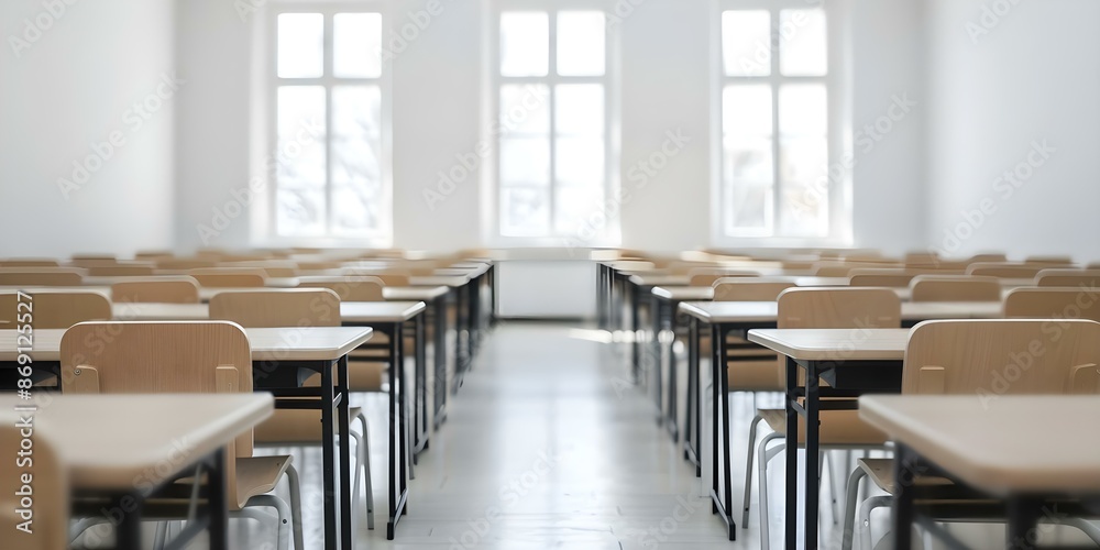 Organized Classroom Layout Before Final Exams. Concept Classroom Decor ...