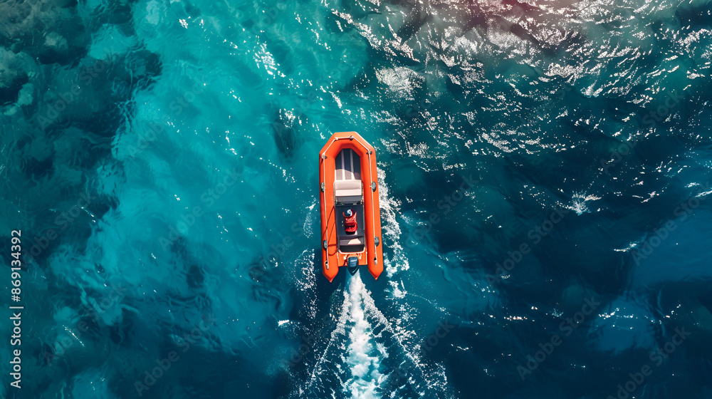 Aerial drone ultra wide top down photo with copy space of luxury rigid ...