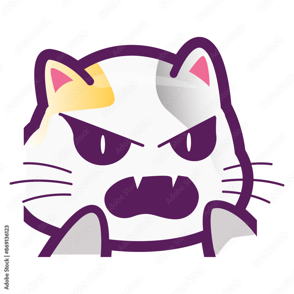 Cute emoji cat for Twitch game streaming. Cat emoji vector illustration ...