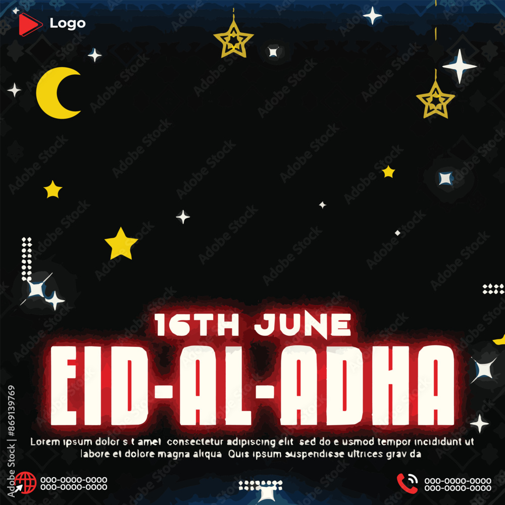 Stockvector Eid al adha mubarak islamic festival social media post ...