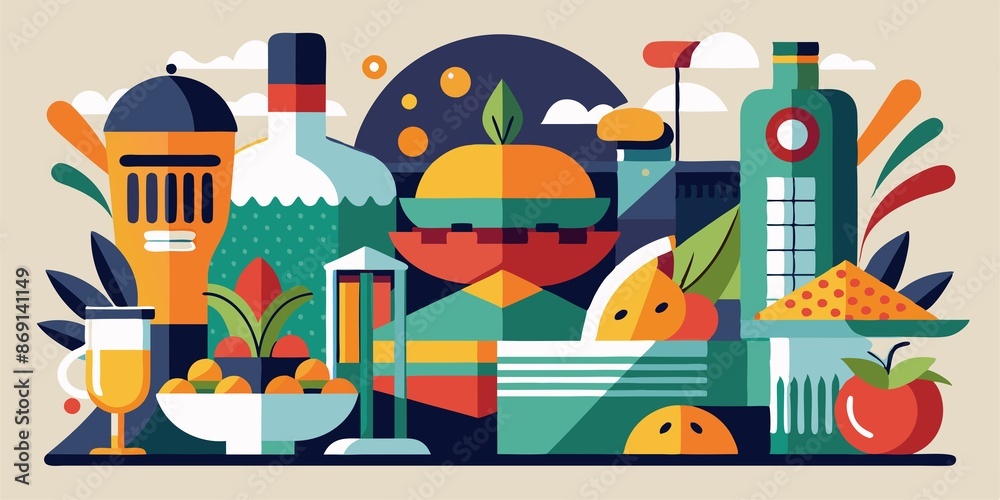 artistic food styling, innovative composition, An ingenious and thought ...