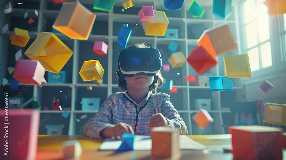 Immersive Geometry: Student Engages with 3D Shapes for Interactive ...