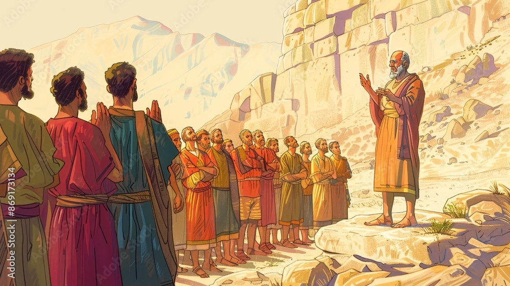 Deuteronomy,The Song of Moses,Biblical Illustration: Moses Singing ...