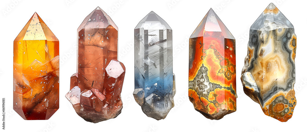 Ultra Realistic Mookaite Jasper Stone of Bold Beauty on a transparent ...