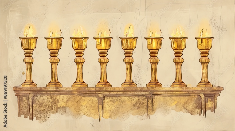 Numbers,Setting Up the Lamps,Aaron Lighting Golden Lampstand in ...