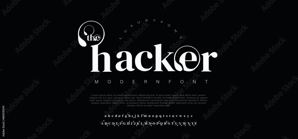 Hacker Elegant alphabet letters font and number. Classic Lettering ...