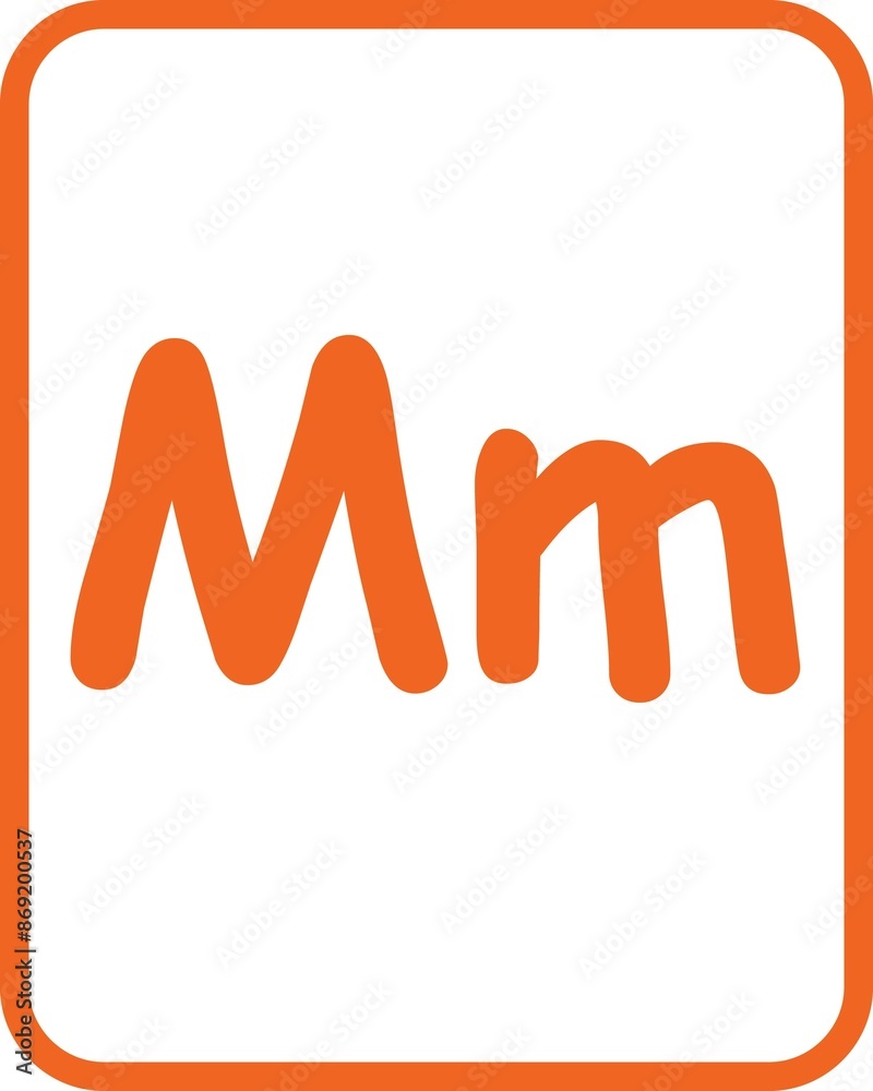 Stockillustratie Letter M flashcard. ABC flashcards. Alphabet ...