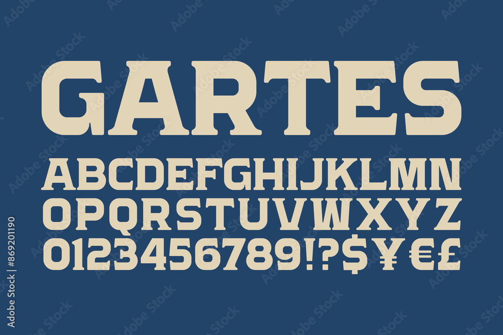 Classic Serif Typeface All Caps Uppercase Gartes Holisfonts Stock ...
