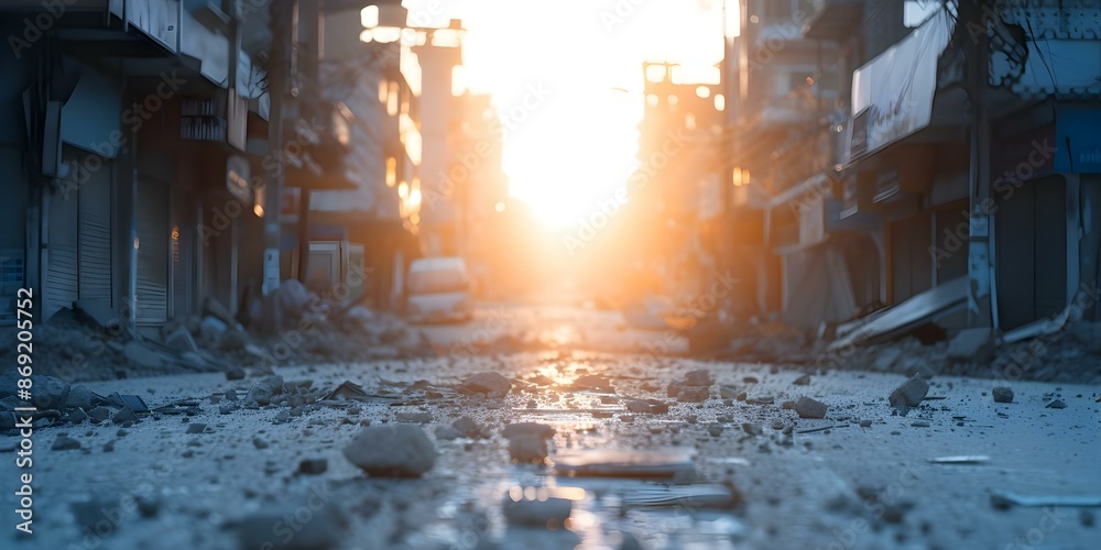 Emergency preparedness in a city after an earthquake with building ...