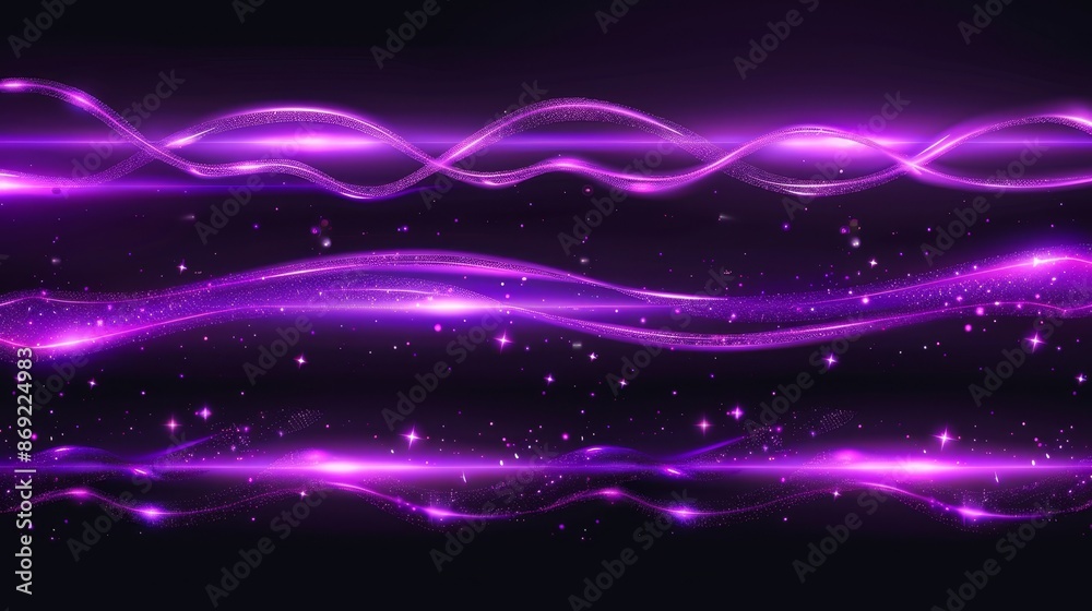 Modern realistic illustration of neon shine effect with smoke, sparkles ...