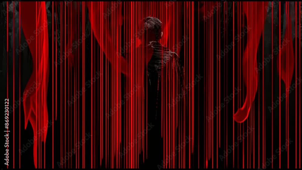 Red Matrix Code Animation in 4K, Quantum King in a Cybernetic World ...