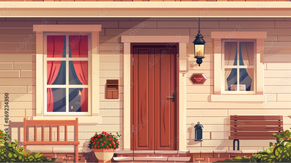 In cartoons of modern homes with verandas, we see the exterior facade ...