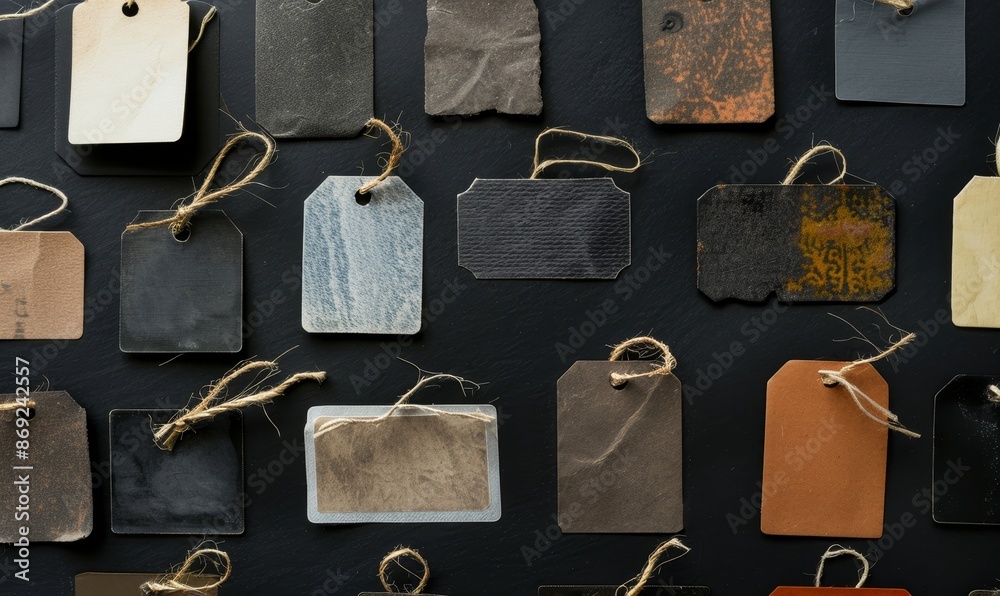 Typical old sticker, label, price tag templates for mockups. Isolated ...