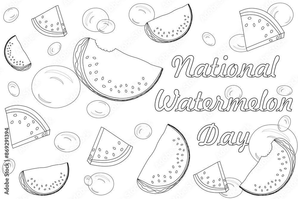 Celebrate National Watermelon Day with this fun and detailed coloring ...