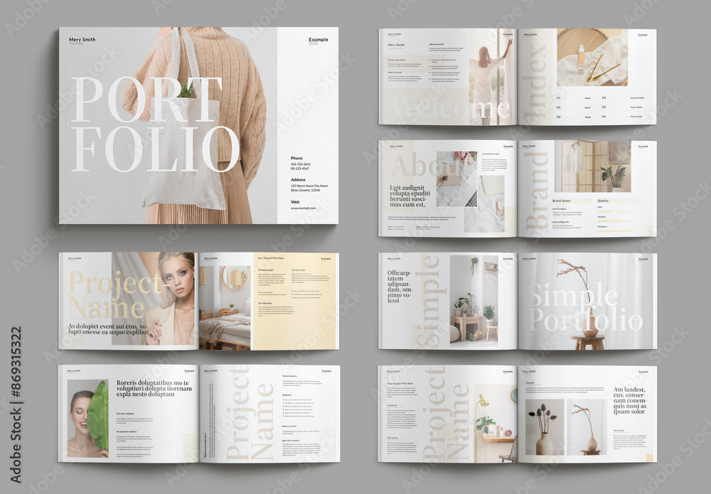 Portfolio Template Design Landscape Stock Template | Adobe Stock