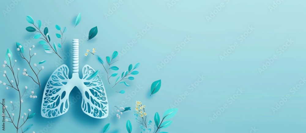 World Lung Cancer Day banner design with a blue background, lungs made ...