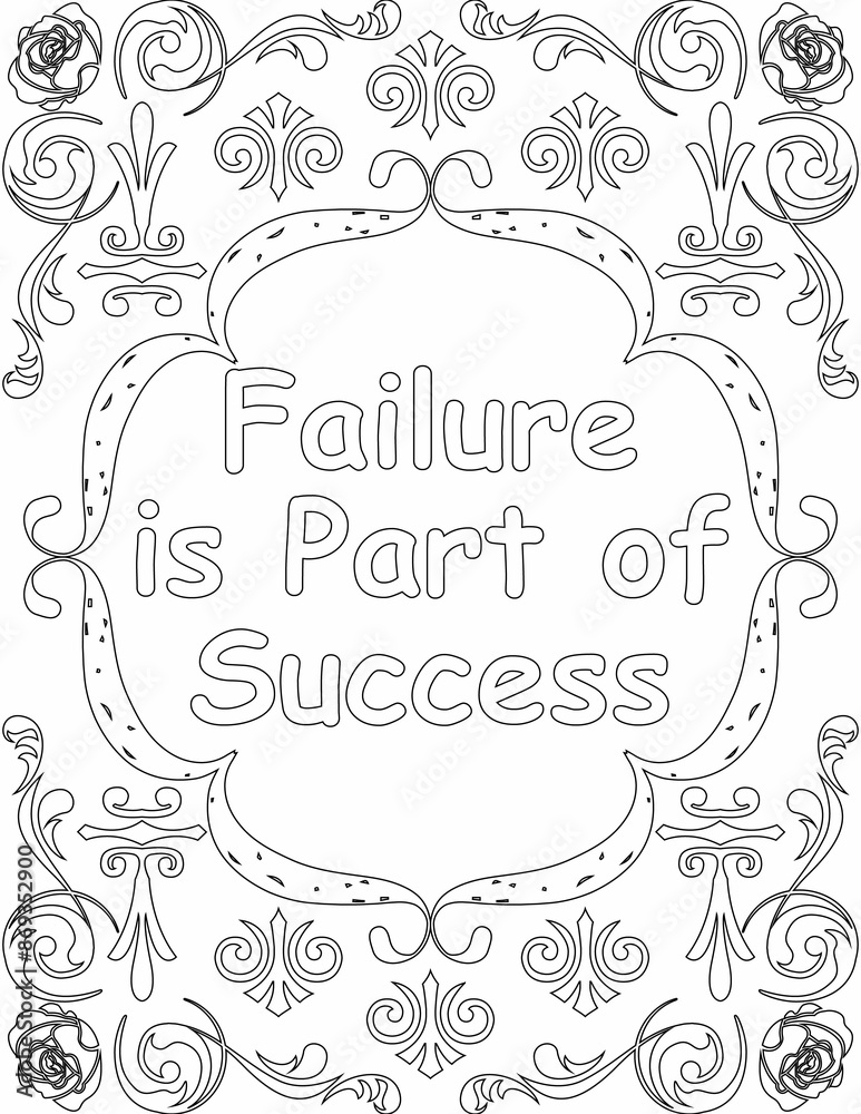 Printable floral coloring page for kids and adults with motivational ...
