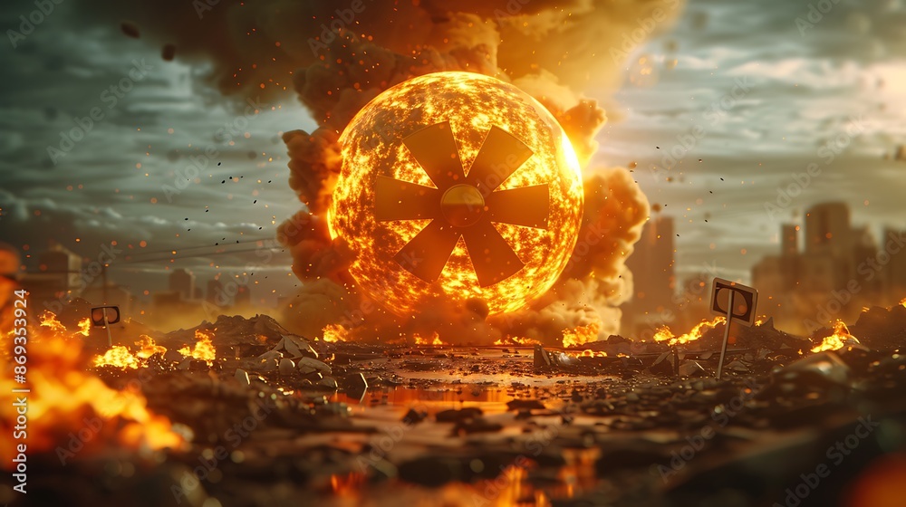 Realistic photos, high definition 8K A powerful illustration of a globe ...