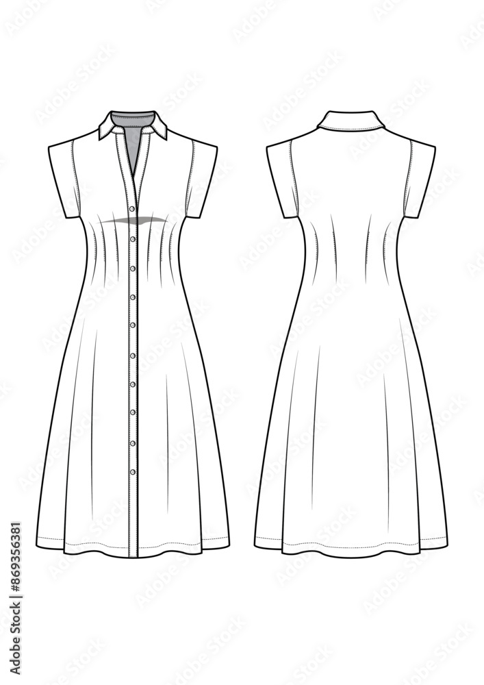 technical drawing / flat sketch /CAD / ADOBE Illustrator vector digital ...