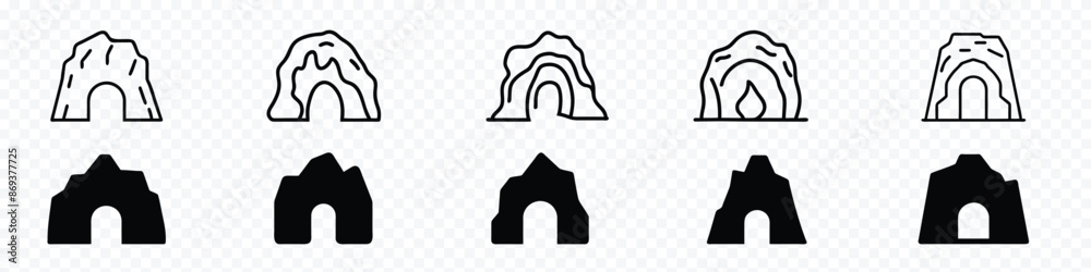 cave icon, cave icon in different style vector illustration. Stone cave ...