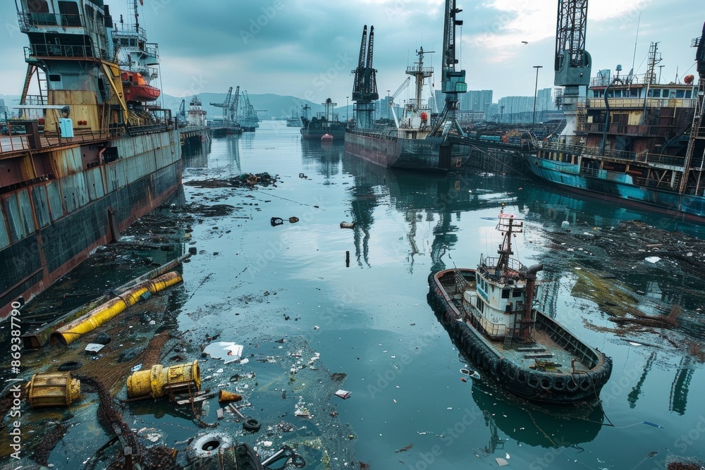 environmental impact of marine ports on ecosystems, including images of ...