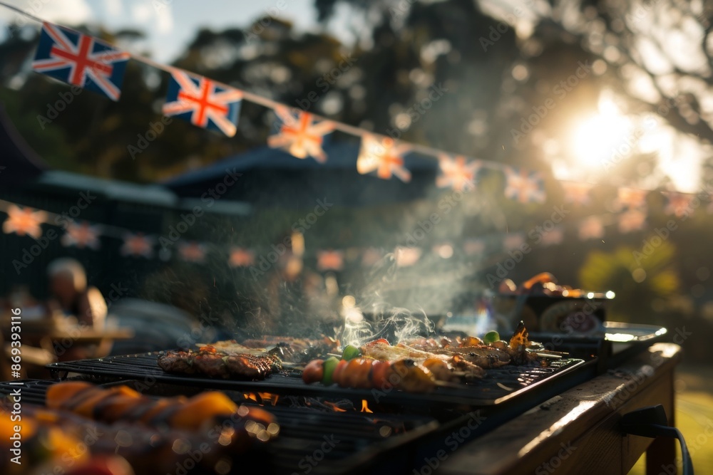 Experience a festive Australian barbecue with the national flag waving ...