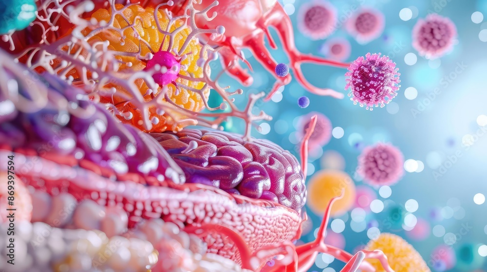 High-resolution image of the spleen, focusing on lymphocyte functions ...