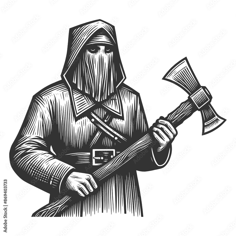 Grim Reaper executioner with Axe sketch engraving generative ai ...