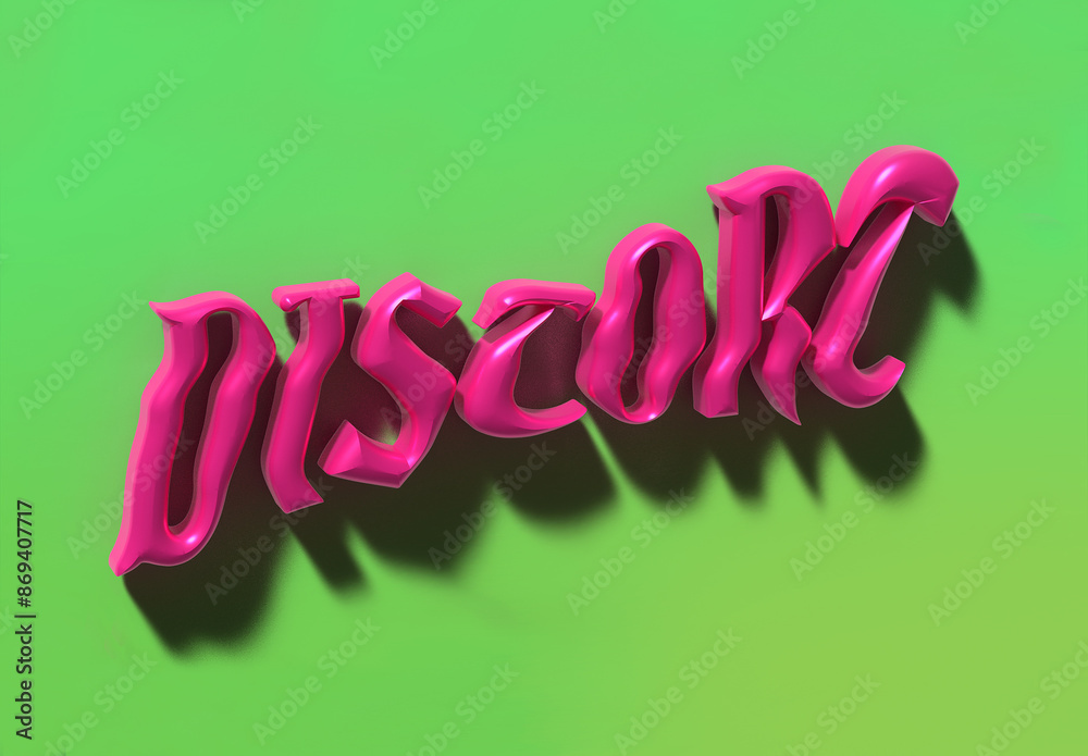 Pink and Green 3D Text Effect Stock Template | Adobe Stock
