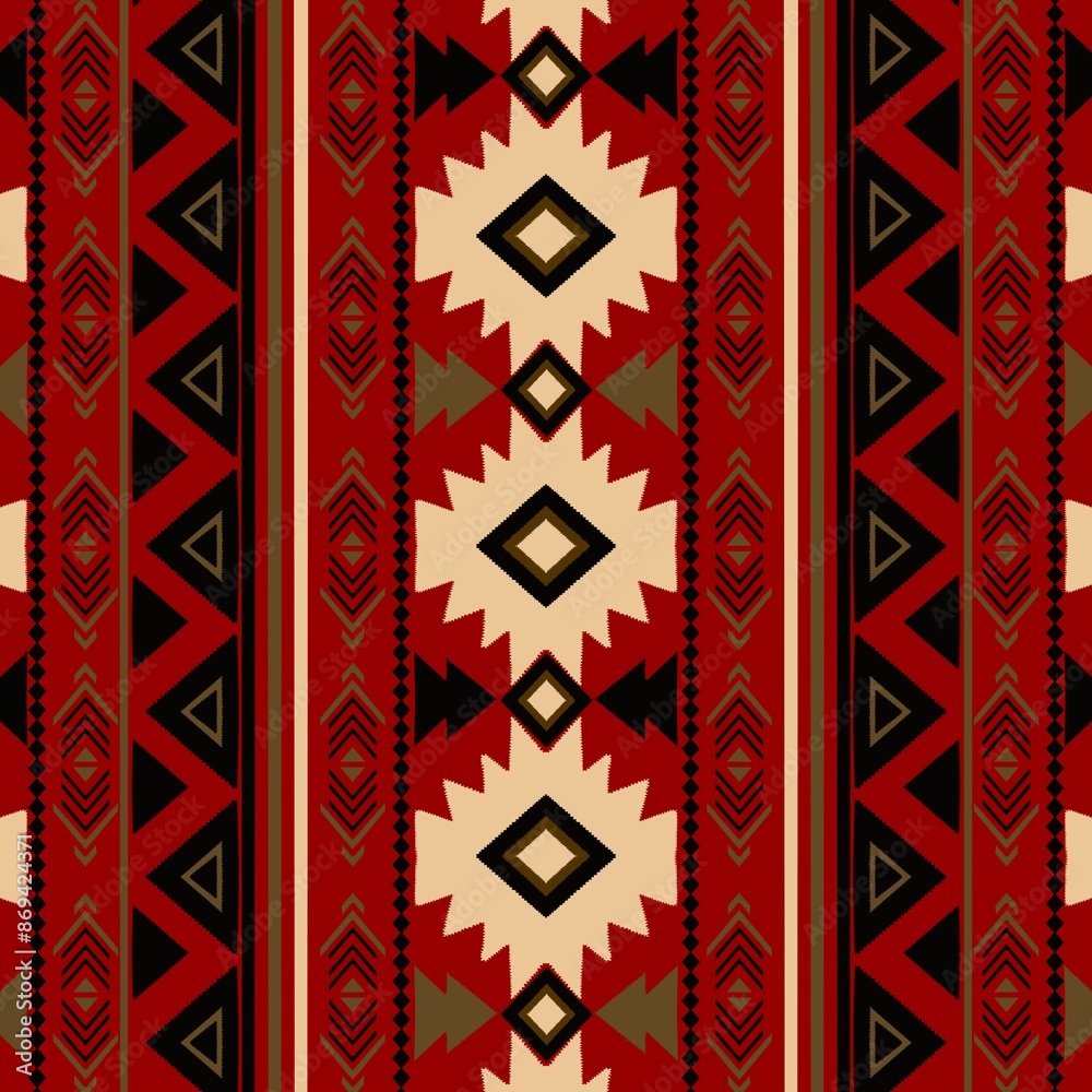 African ethnic tribal fabric patterns featuring geometric designs ...