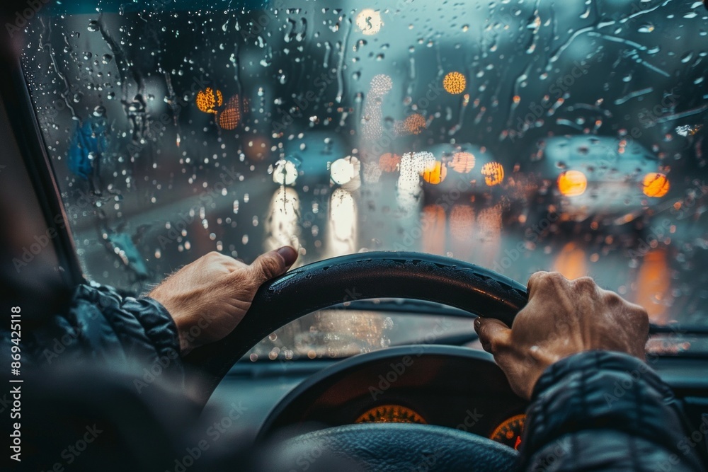 From the driver’s point of view, the relentless rain outside blurred ...