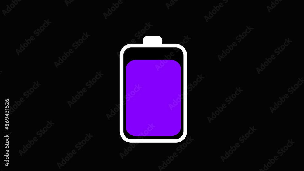 Battery purple and white icon set.electric battery with lightning sign ...