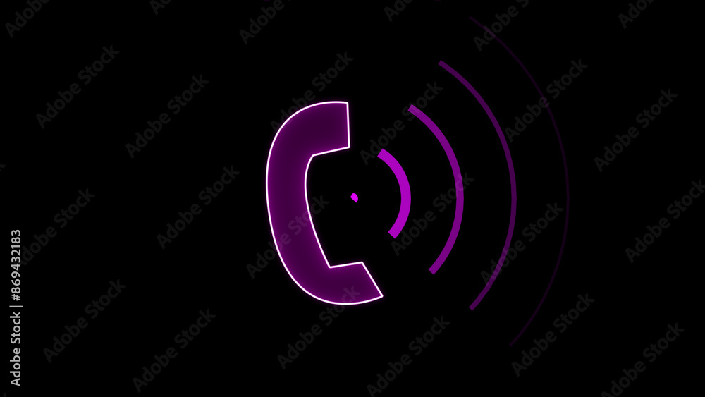 Incoming call ring icon with black background Screen Animation of phone ...