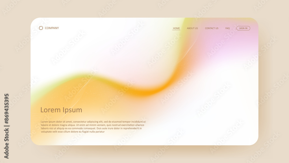 website landing page or banner template with aesthetic gradient ...