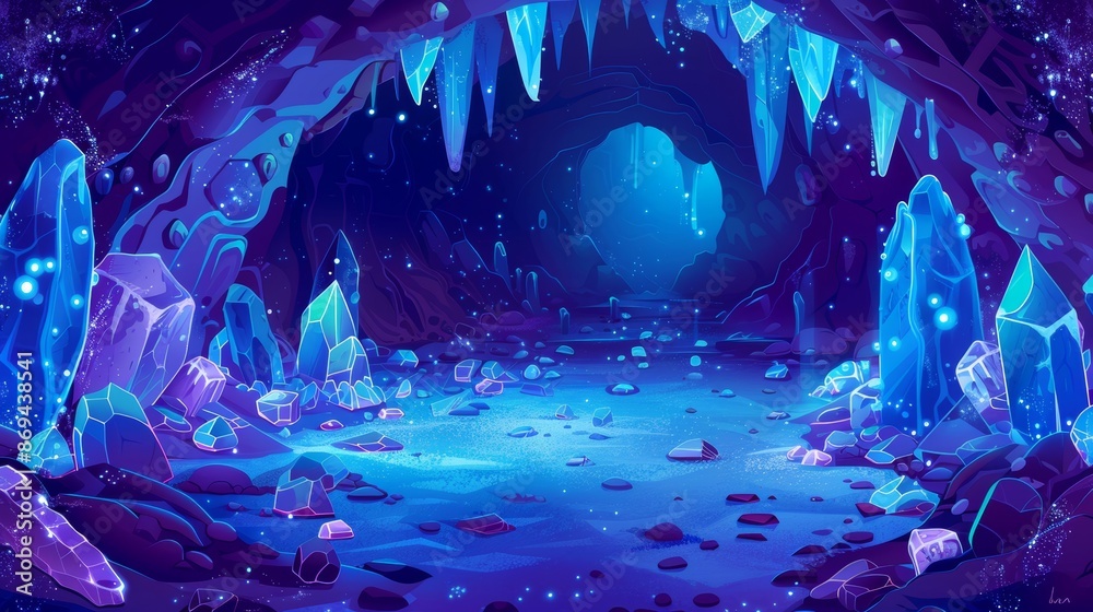 This is a cartoon underwater cave with a stone bridge. Illustration of ...