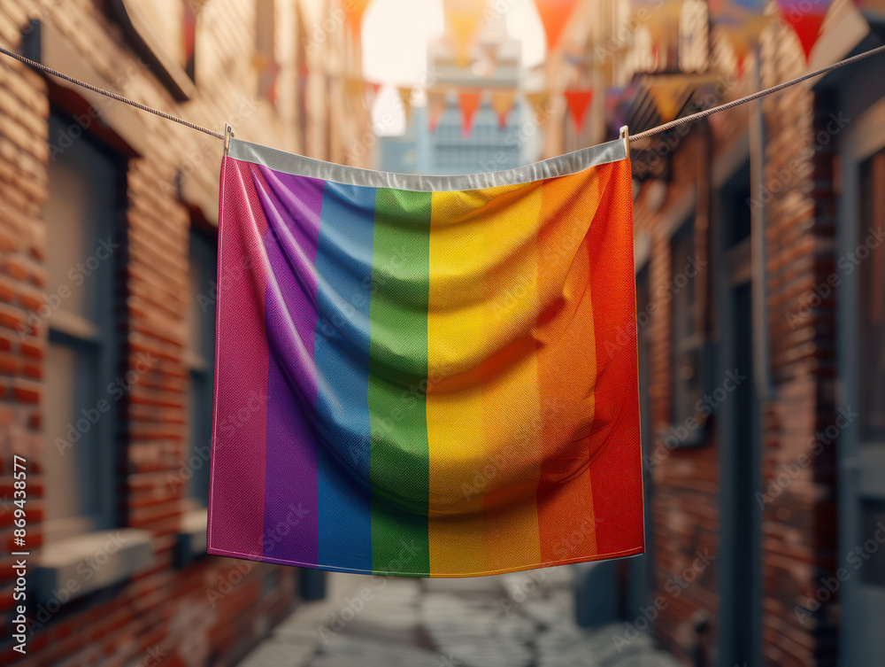 Pride Flags Hanging From Buildings A Symbol of LGBTQ+ Visibility and ...