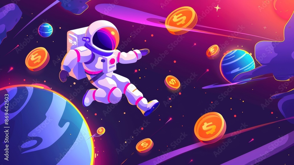 For an adventure arcade game app, a level map with boy child character ...