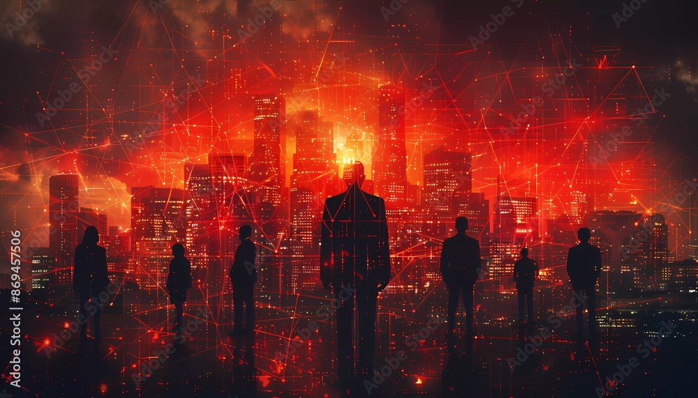 Cybersecurity Incident Response, crisis management scenario with icons ...