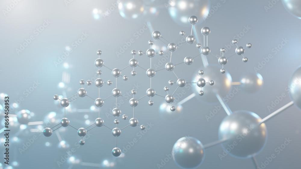 ulobetasol propionate molecular structure, 3d model molecule, synthetic ...