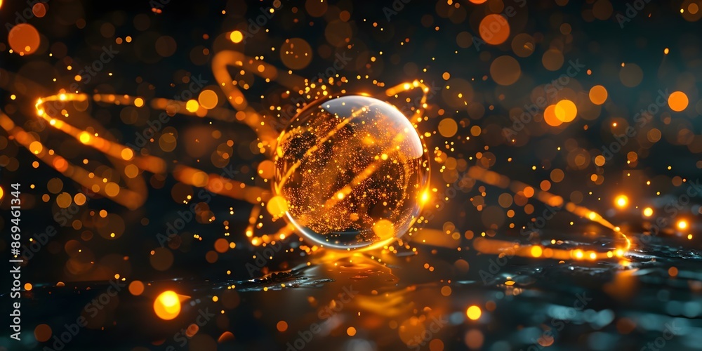 Visual Representation Of Electron Orbits Around Nucleus Demonstrating
