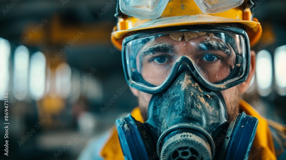 Proper Ventilation A dust mask protects a worker's lungs from dust ...