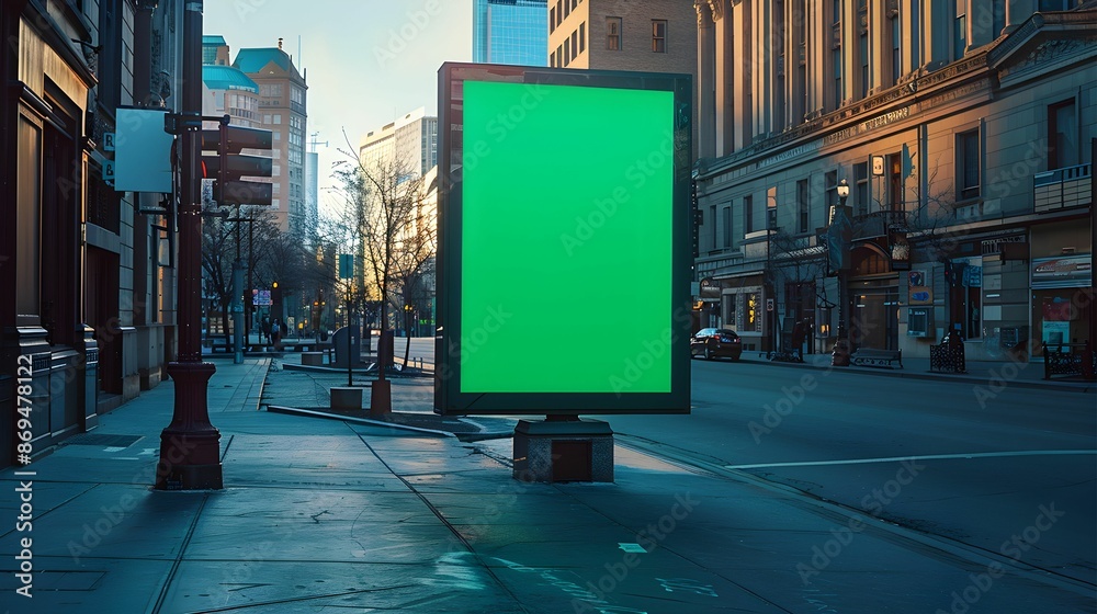 Unique and attractive vertical blank green screen billboard mock-up at ...