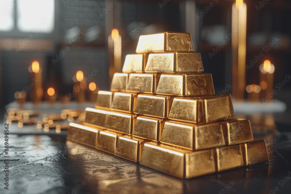 Gold bars stack on rate product life cycle stages with graphical data ...