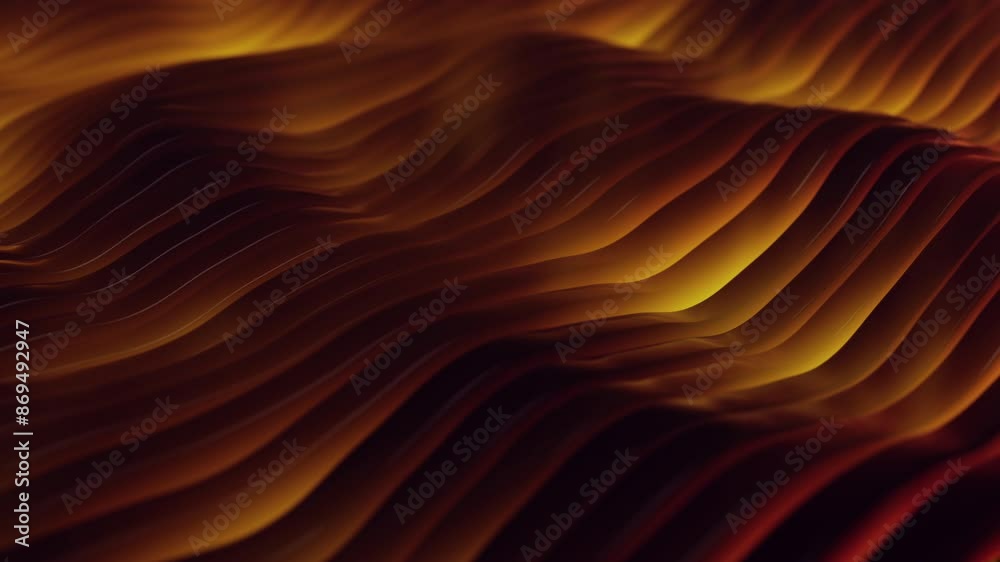 Magma glows through black waves pattern abstract motion background ...