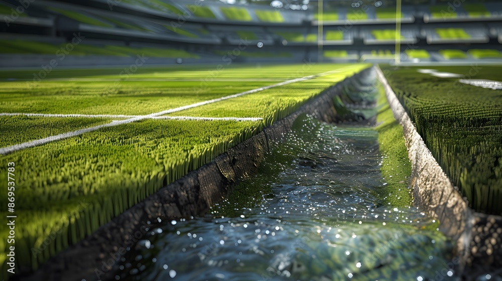 Underground cross-section of a football stadium Shows an advanced ...