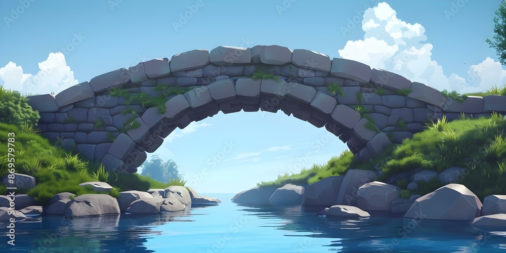 Creating a 2D Cartoon Stone Bridge Over a River for Mobile Game ...