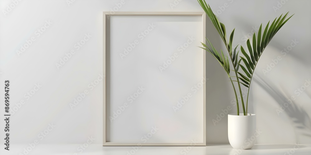 Blank Wooden A4 Frame Mockup 3D Rendering for Interior Background ...