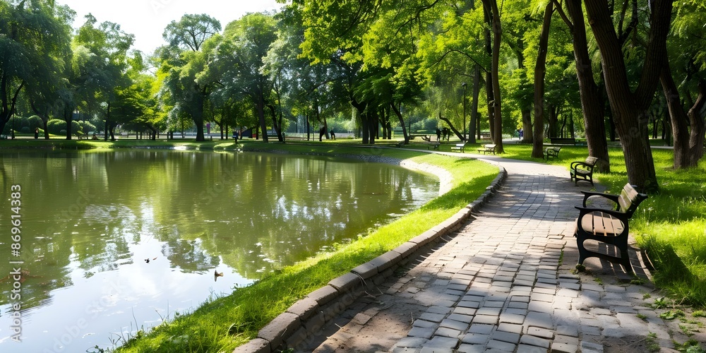 Sustainable Urban Park Design Green Spaces, Trees, Pond, Walking Paths ... Sustainable Urban Park Design Green Spaces, Trees, Pond, Walking Paths ...